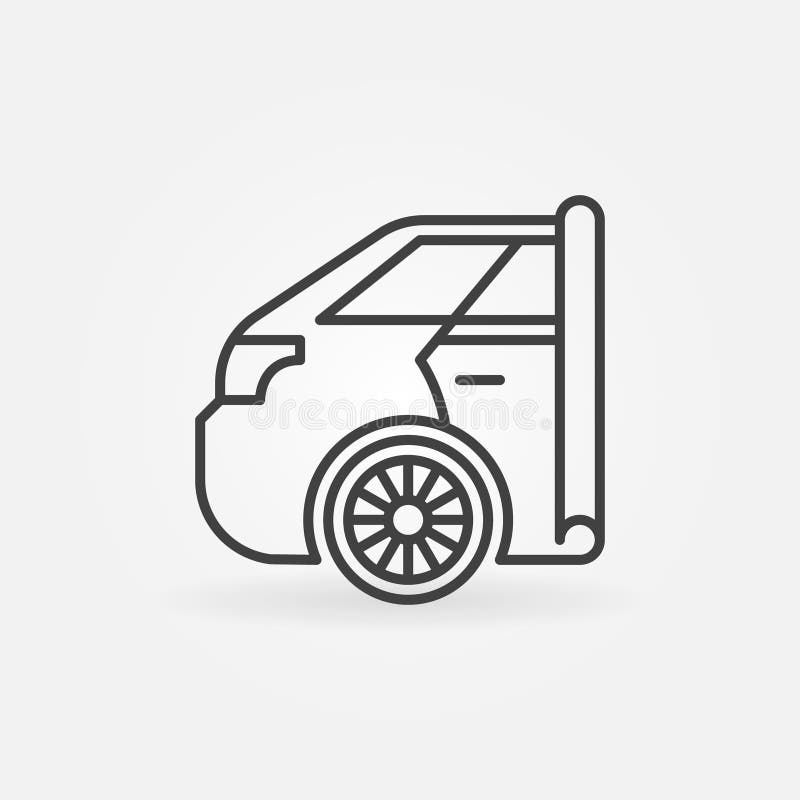 Vehicle Wrapping Vector Car Concept Icon in Thin Line Style Stock ...