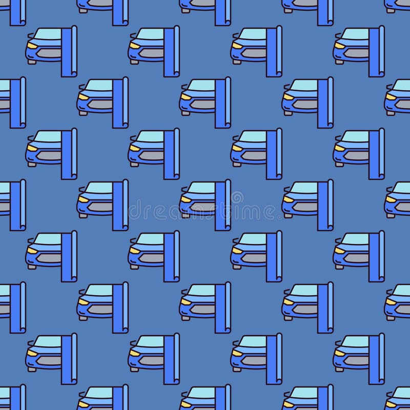 Vehicle Wrapping Vector Car Detailing Concept Blue Seamless Pattern ...