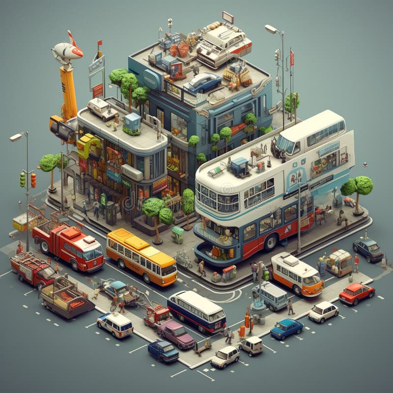 Vehicles Build an Array of 3D Isometric Vehicles Including Sleek Cars ...