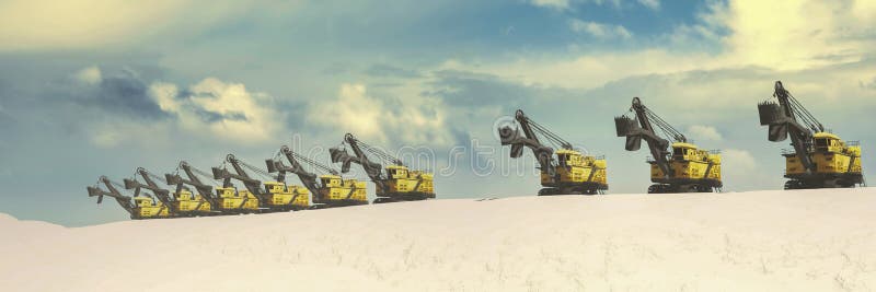 Vehicles Dedicated To Infrastructure Construction Stock Illustration ...