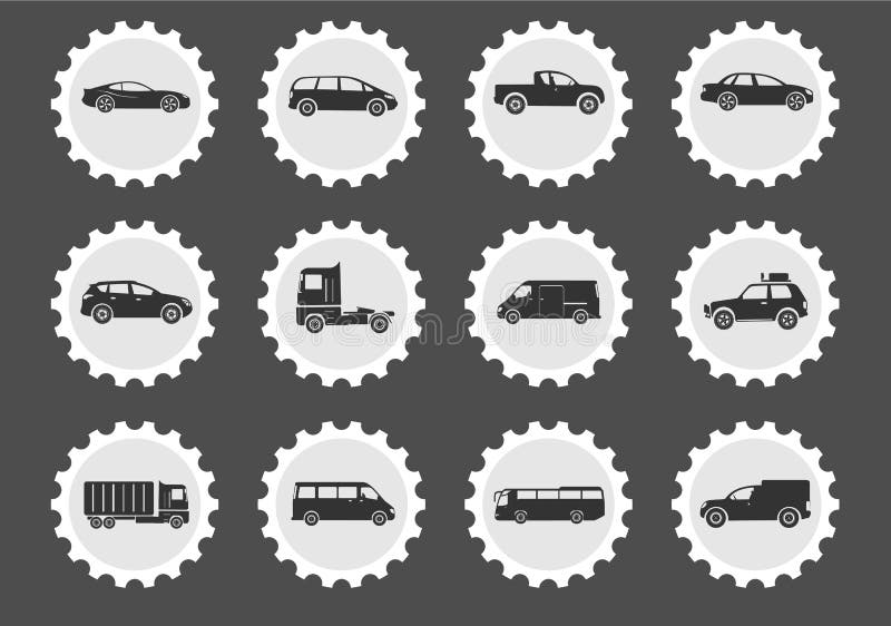 Vehicles Icon Set stock illustration. Illustration of objects - 88751021