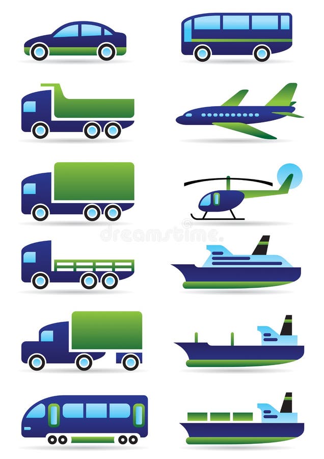 Vehicles icons set stock vector. Illustration of shadow - 23457604