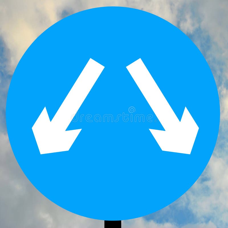 Vehicles May Pass Either Side To Reach Same Destination Stock Vector ...