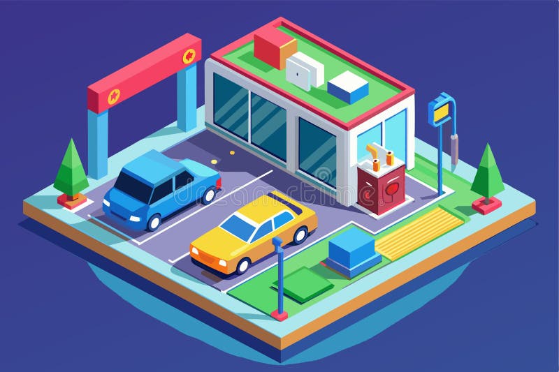 Vehicles are Parked at a Customizable Car Wash, Featuring a Modern ...