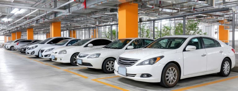 Vehicles are Parked in Organized Rows within an Underground Parking ...