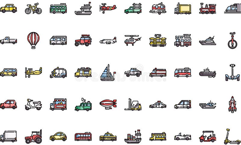 Vehicles Transports Icons High-Quality Vector Icons Collection with ...