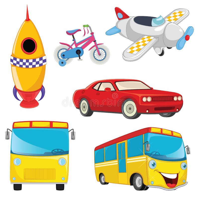 Cartoon vehicles vector stock vector. Illustration of drawing - 9477288
