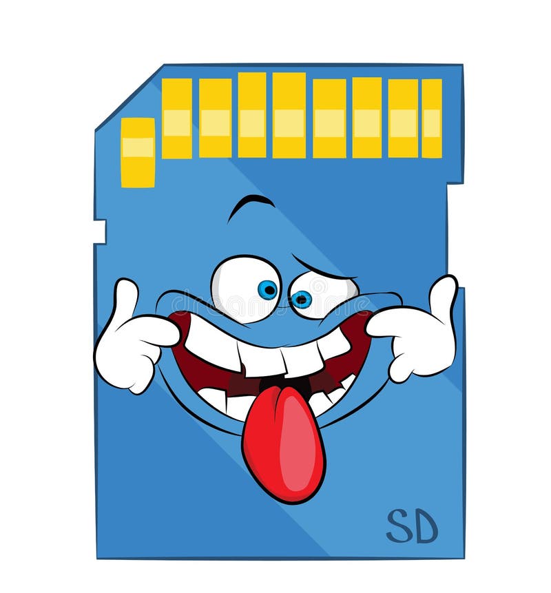 Annoying Cartoon Illustration of SD Card Stock Illustration ...