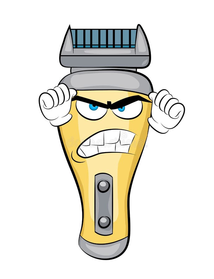 Angry Shaver Cartoon Electric Shock Stock Vector - Illustration of ...