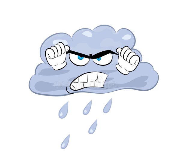 Angry Cartoon Illustration of Rain Cloud Stock Illustration ...