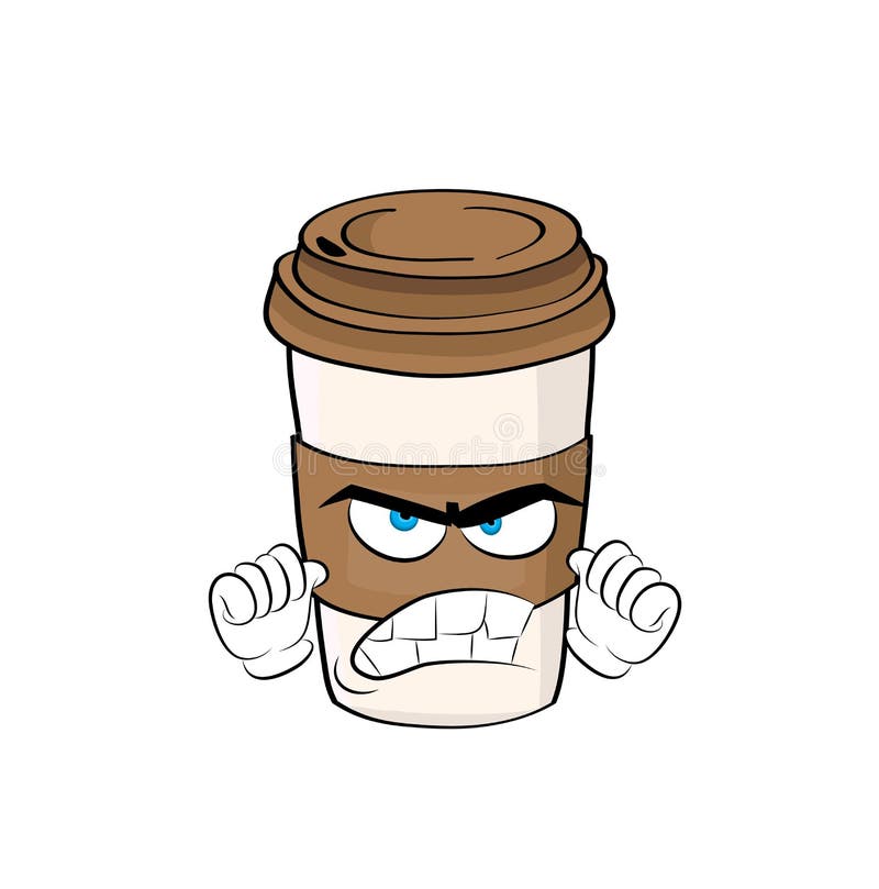 Angry Cup of Coffee Cartoon Stock Illustration - Illustration of ...
