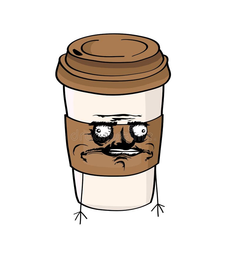 Crazy Cup of Coffee Cartoon Stock Illustration - Illustration of ...