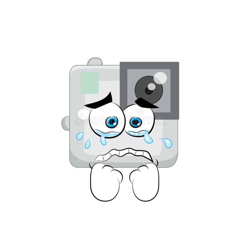 Crying Camera Flash in a Cartoon Bag Stock Vector - Illustration of ...