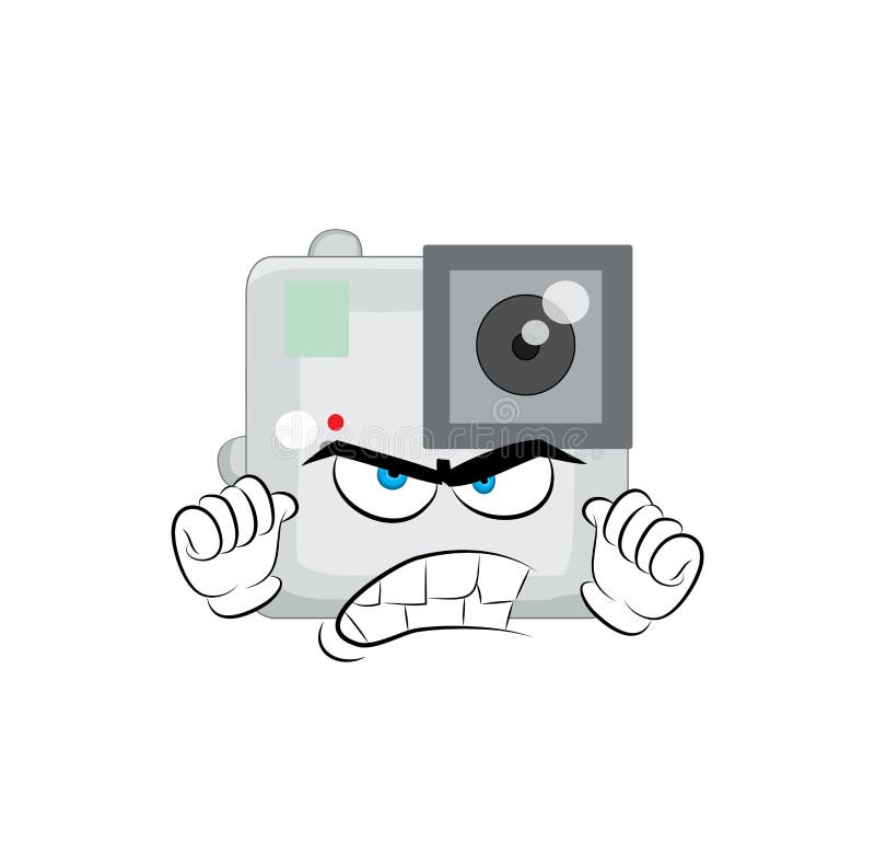 Angry Camera cartoon stock illustration. Illustration of digital - 44079474