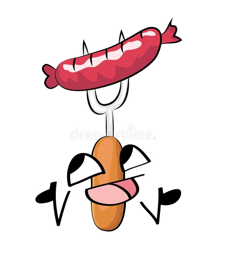 Happy fork cartoon stock illustration. Illustration of cheerful - 48730191