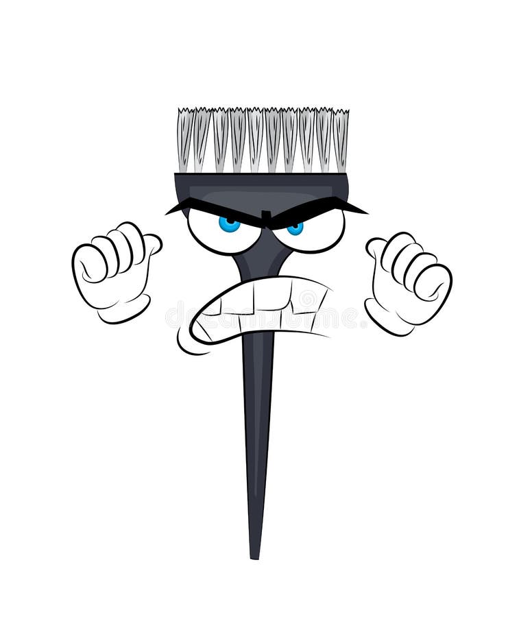 Angry brush cartoon stock illustration. Illustration of angry - 43151175