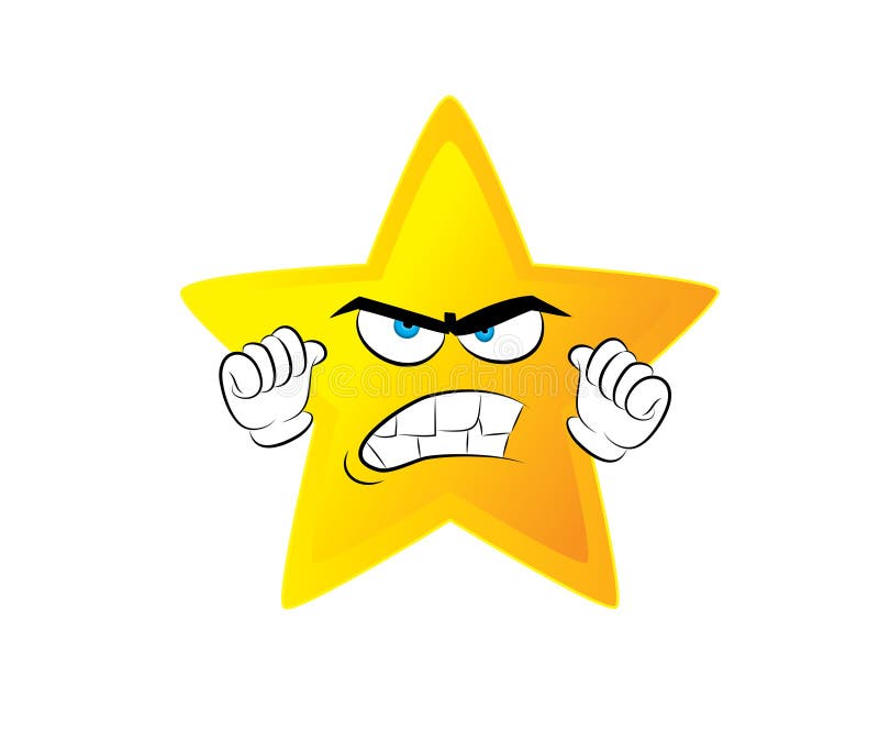 Angry Star Emoji. Red Yellow Combine Color Stock Vector - Illustration ...