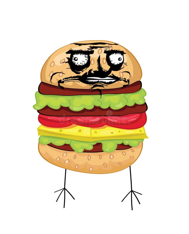 Troll Internet Meme Illustration of Triple Burger Stock Illustration ...