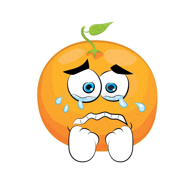 Crying Cartoon Illustration of Orange Stock Illustration - Illustration ...