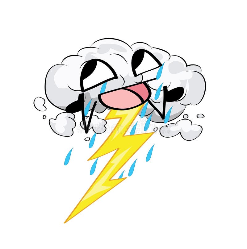 Happy Internet Meme Illustration of Clouds and Lightning Stock ...