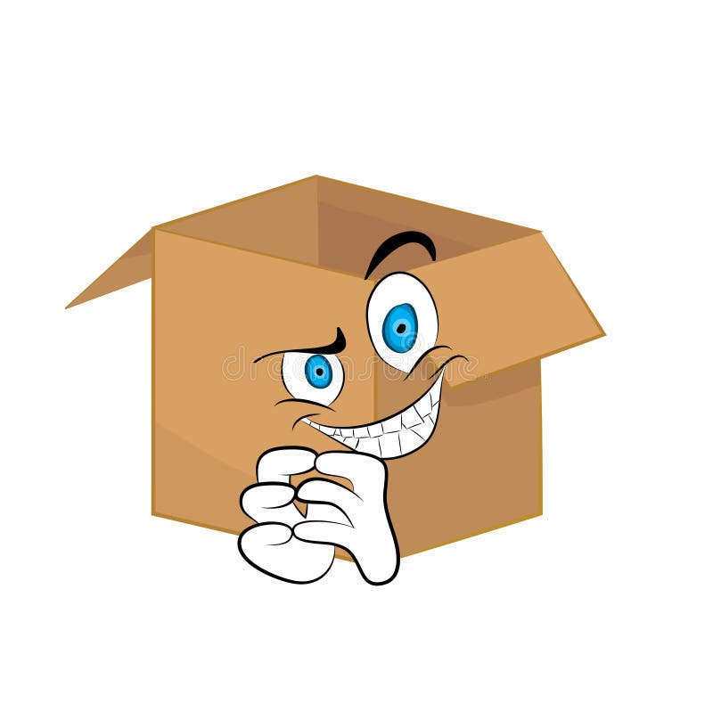 In Love Cartoon Illustration of Cardboard Box Stock Illustration ...