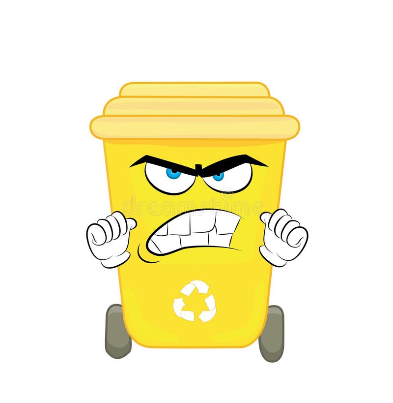 Angry garbage can stock illustration. Illustration of bricks - 108314020