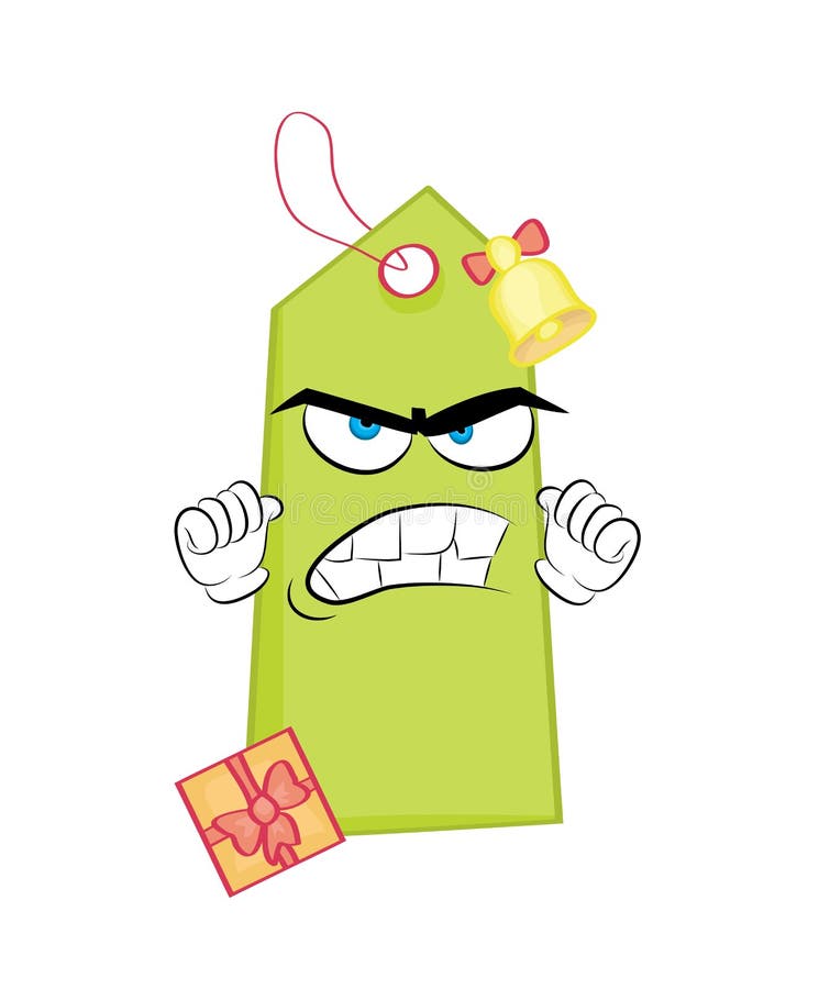 Angry Christmas Tree Cartoon Stock Illustration - Illustration of icon ...