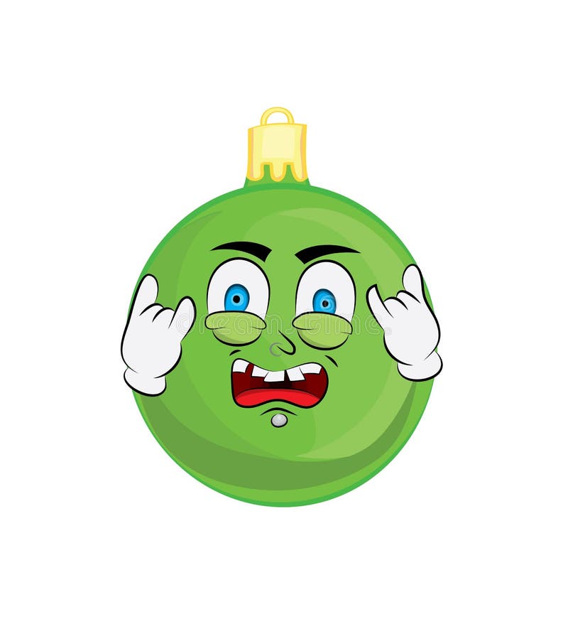 Punk Cartoon Illustration of Christmas Tree Toy Stock Illustration ...