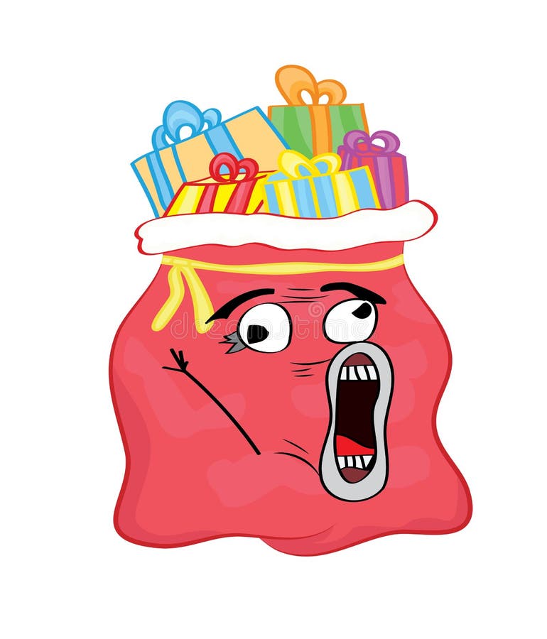 Comic Internet Meme Illustration of Santa Bag with Gifts Stock ...