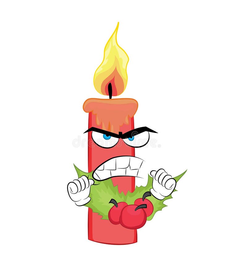 Angry Christmas Tree Cartoon Stock Illustration - Illustration of icon ...