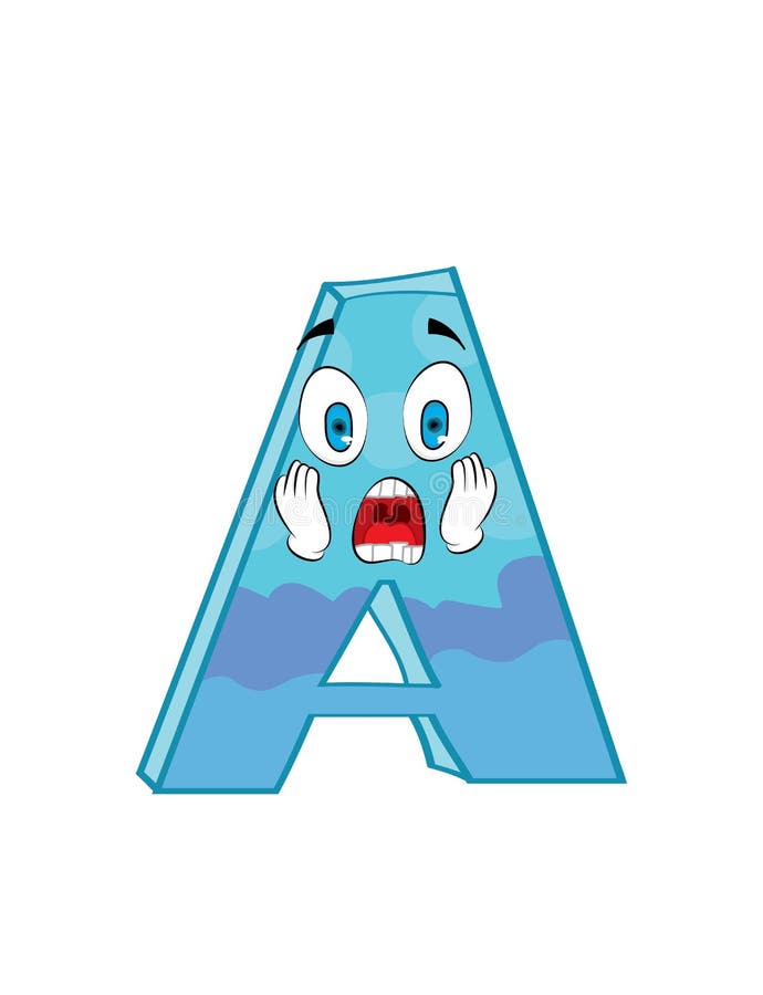 Scared Blue Emoji Face Vector Illustration on a Stock Vector ...