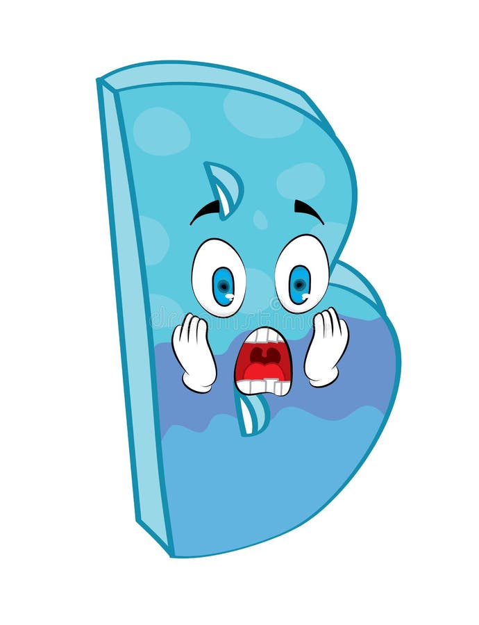 Scared Blue Emoji Face Vector Illustration on a Stock Vector ...