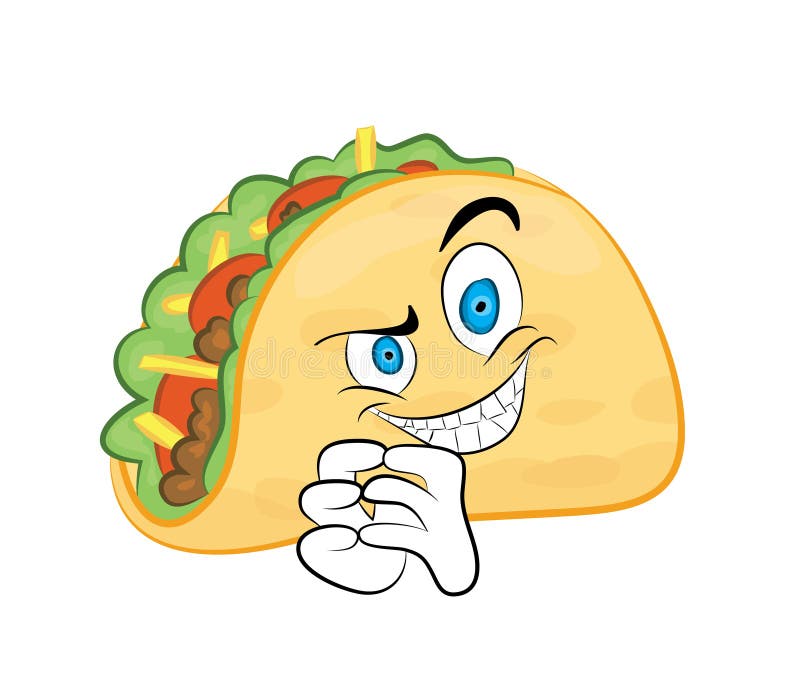 Evil Cartoon Illustration of Taco Stock Illustration - Illustration of ...