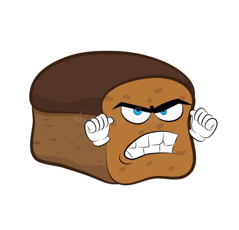 Angry bread cartoon stock illustration. Illustration of isolated - 49454363
