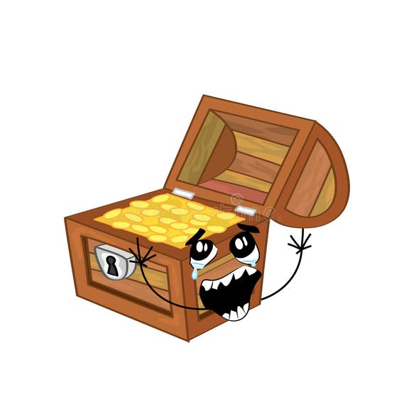 Crying Internet Meme Illustration of Opened Chest Icon Stock ...