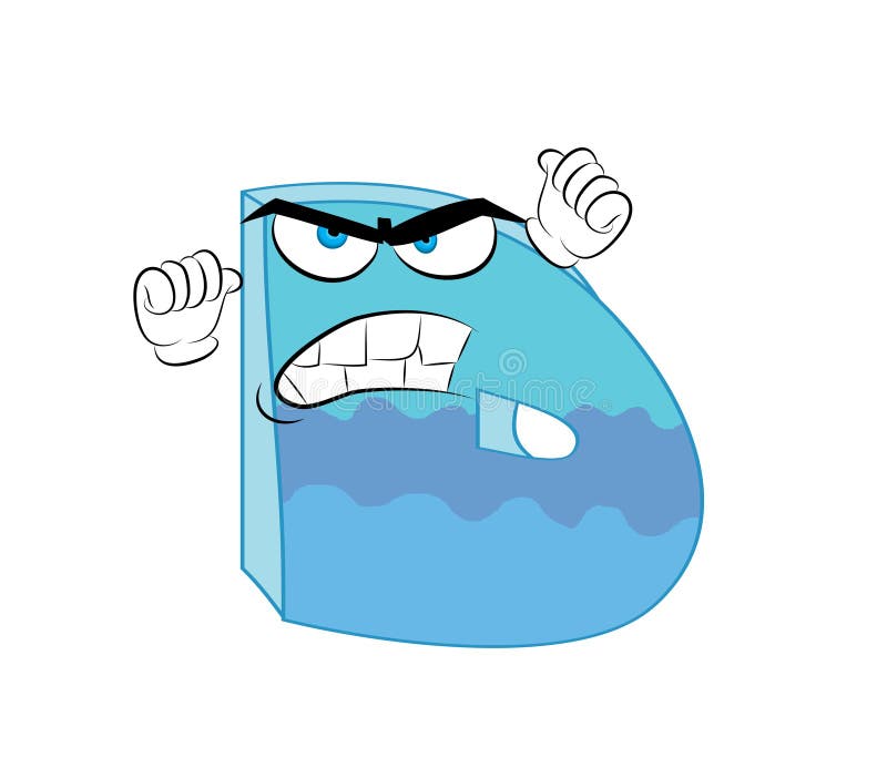 Angry Cartoon Illustration of Blue Letter D Stock Illustration ...