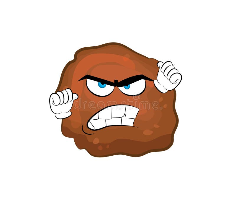 Angry Cartoon Illustration of Meatball Stock Illustration - Illustration of madman, background ...