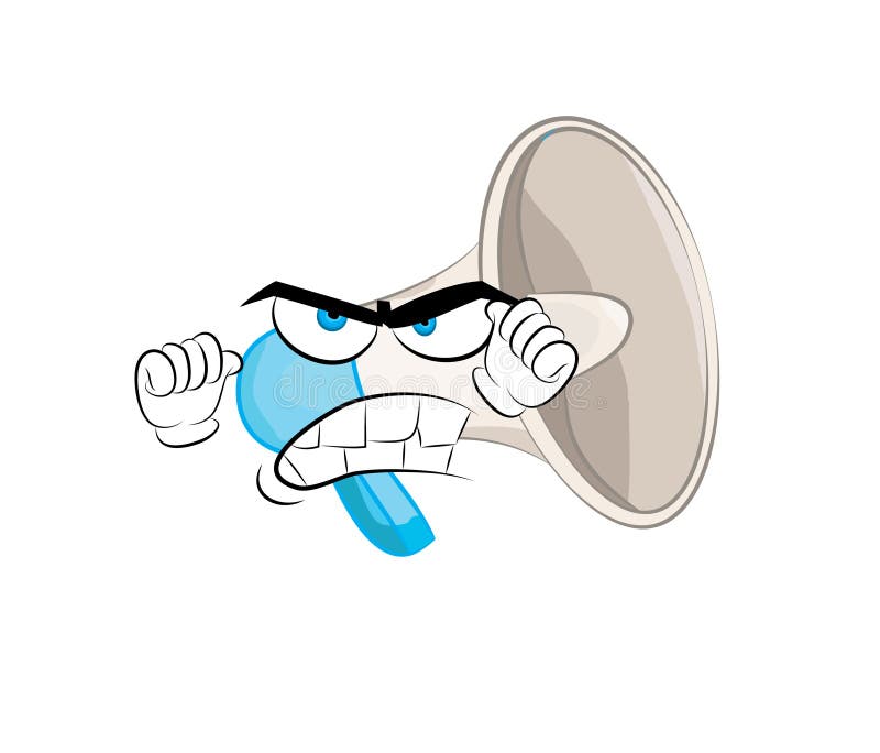 Angry megaphone man stock vector. Illustration of media - 32010218