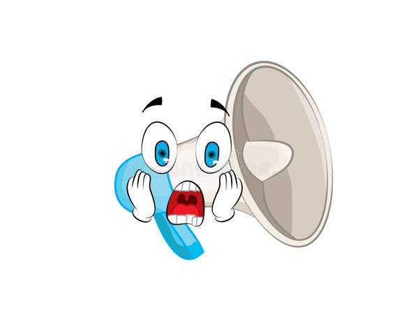 Scared Illustration of Megaphone Stock Illustration - Illustration of ...