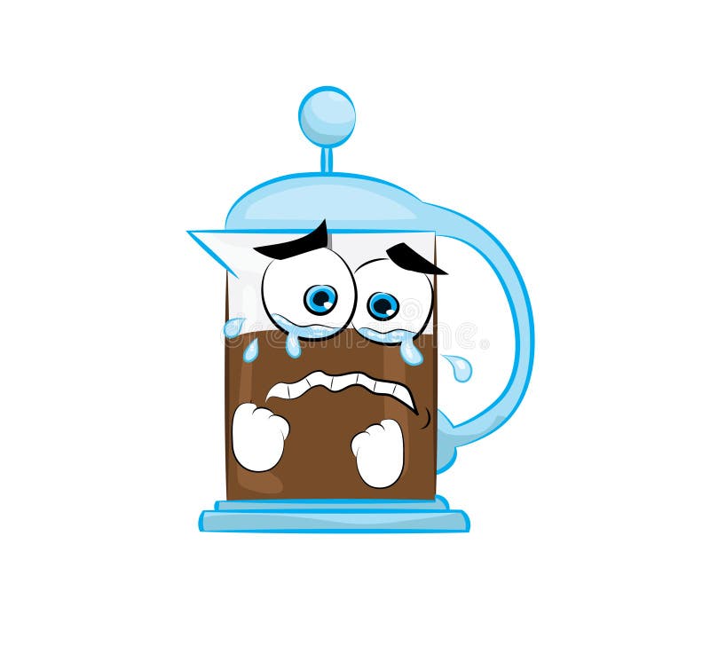 Crying Coffee Cup Mascot Cartoon Stock Vector - Illustration of ...