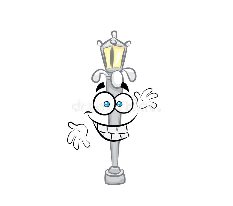 Happy Cartoon Illustration of Street Light Stock Illustration ...