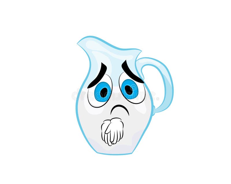 Sad Cartoon Illustration of Milk Jug Stock Illustration - Illustration ...