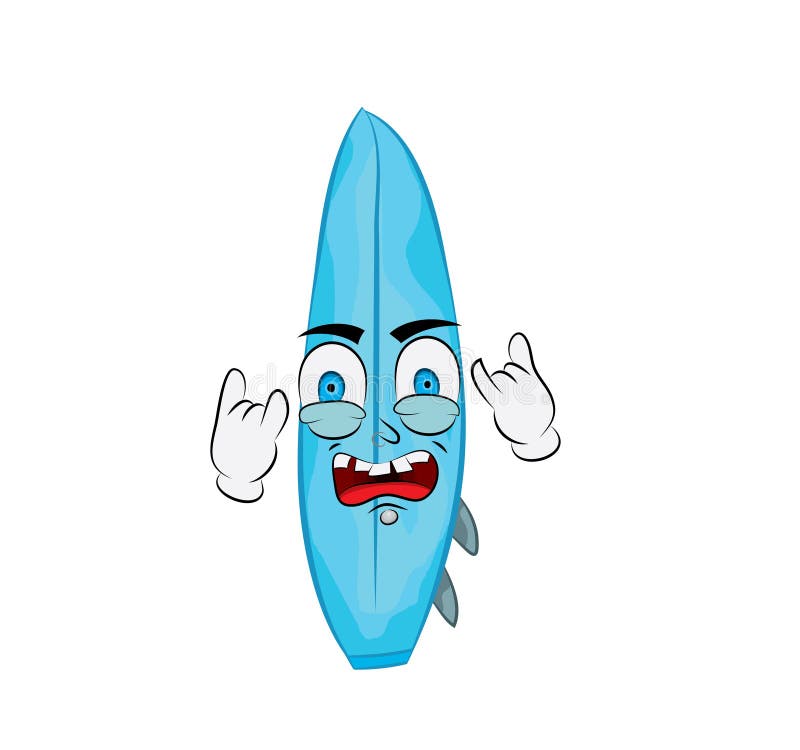 Punk Cartoon Illustration of Surf Board Stock Illustration ...
