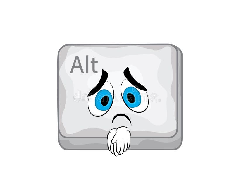 Sad Cartoon Illustration of Keyboard Alt Button Stock Illustration ...