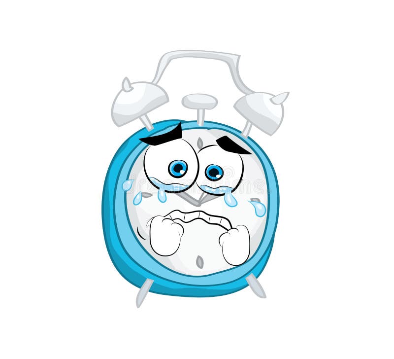 Sad alarm clock cartoon stock illustration. Illustration of character ...