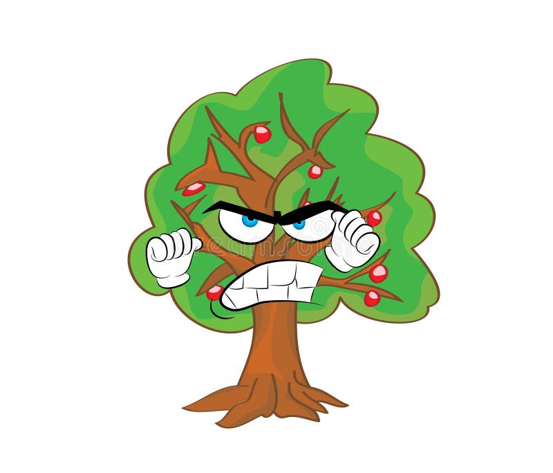 Angry tree cartoon stock illustration. Illustration of clipart - 47957813