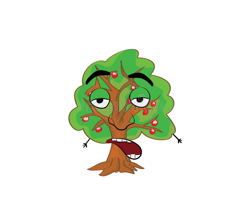 Crazy tree cartoon stock illustration. Illustration of funny - 47957821