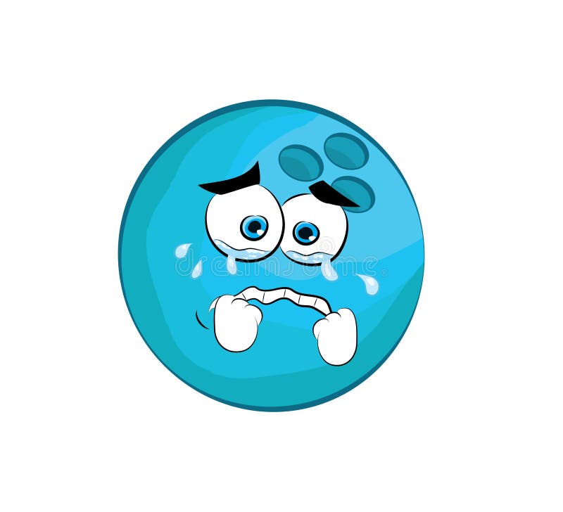 Crying Ball Character Cartoon Style Stock Vector - Illustration of ...