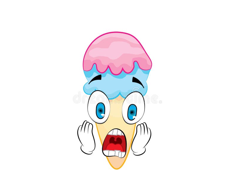 Scared ice cream cartoon stock illustration. Illustration of character ...