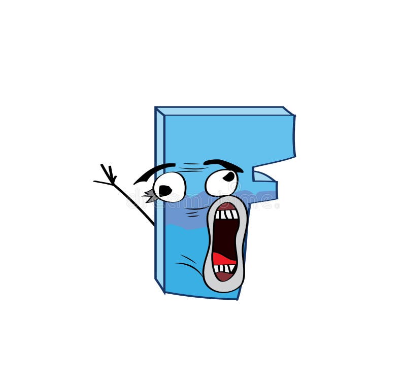Crazy Internet Meme Illustration of Blue F Letter Stock Illustration ...